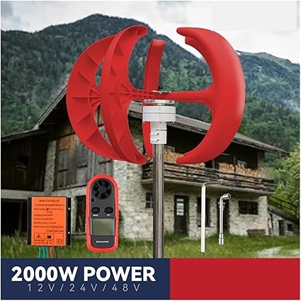 Vertical Wind Turbine Generator 1000W 12V 24V Low Noise MPPT Controller ...